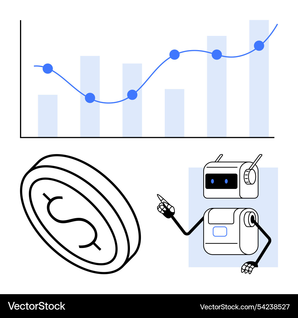 Business growth analytics represented by graphs Vector Image