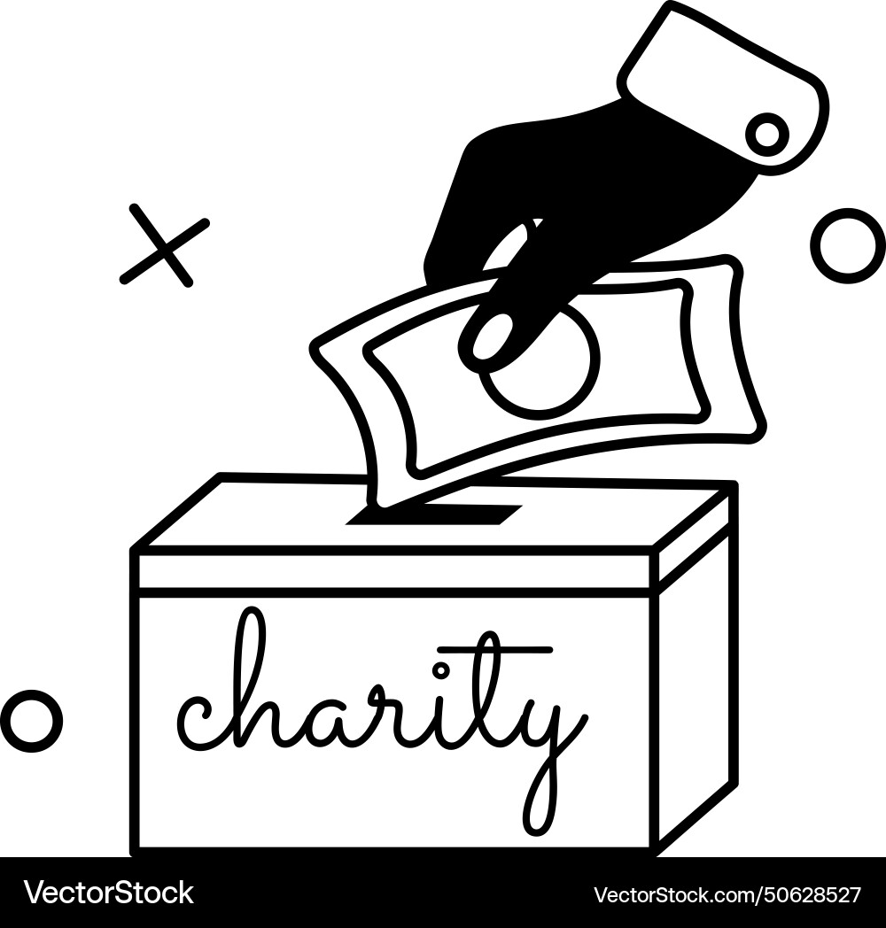 Charity box Royalty Free Vector Image - VectorStock
