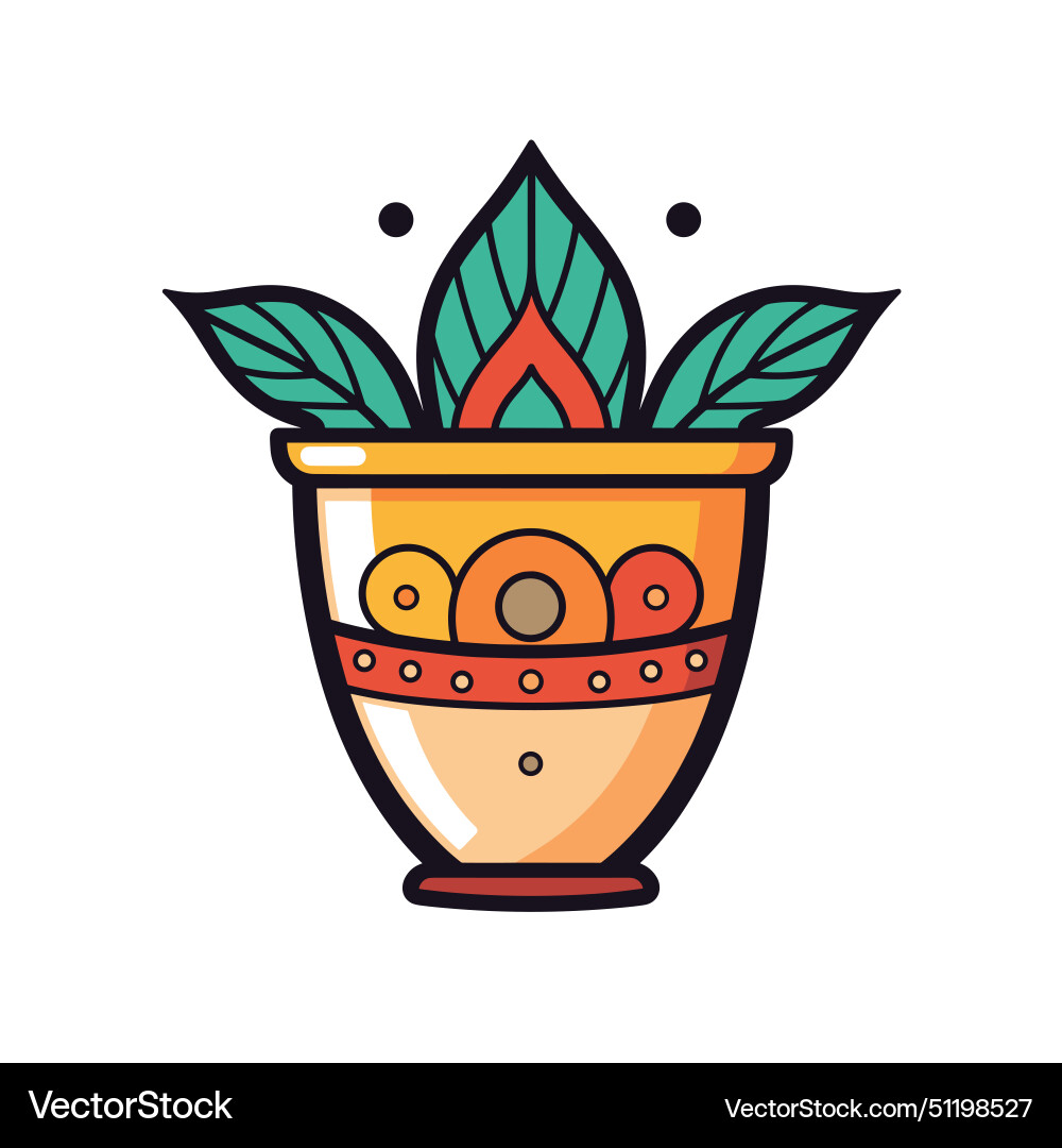 Colorful decorative plant pot Royalty Free Vector Image