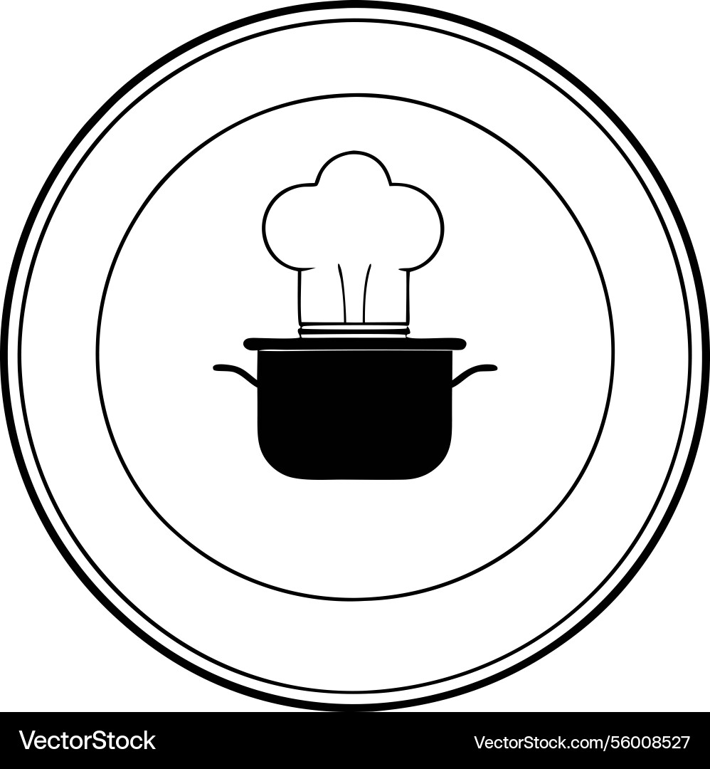 Culinary delights chef hat and pot icon on a Vector Image