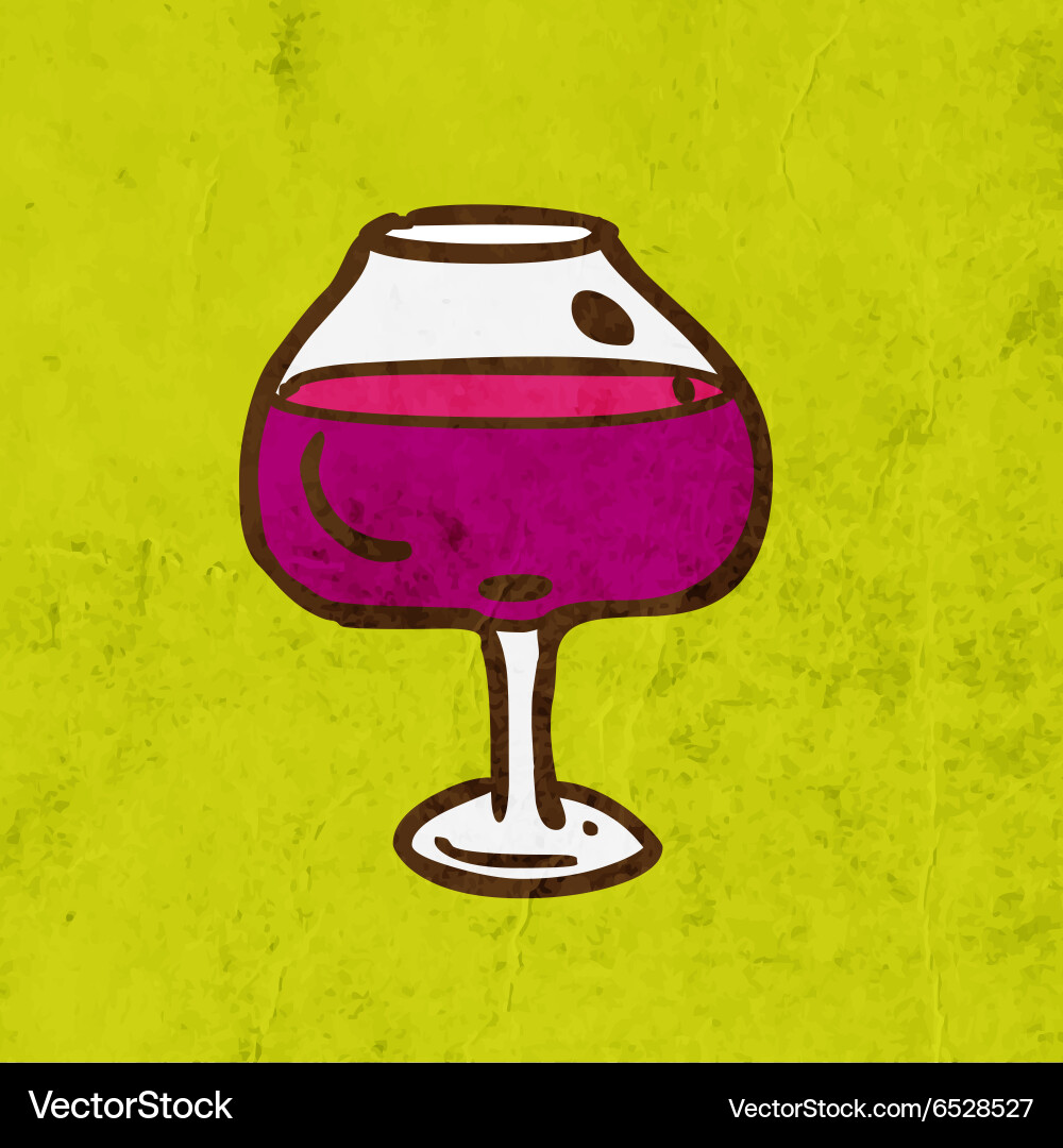 Glass of wine cartoon Royalty Free Vector Image