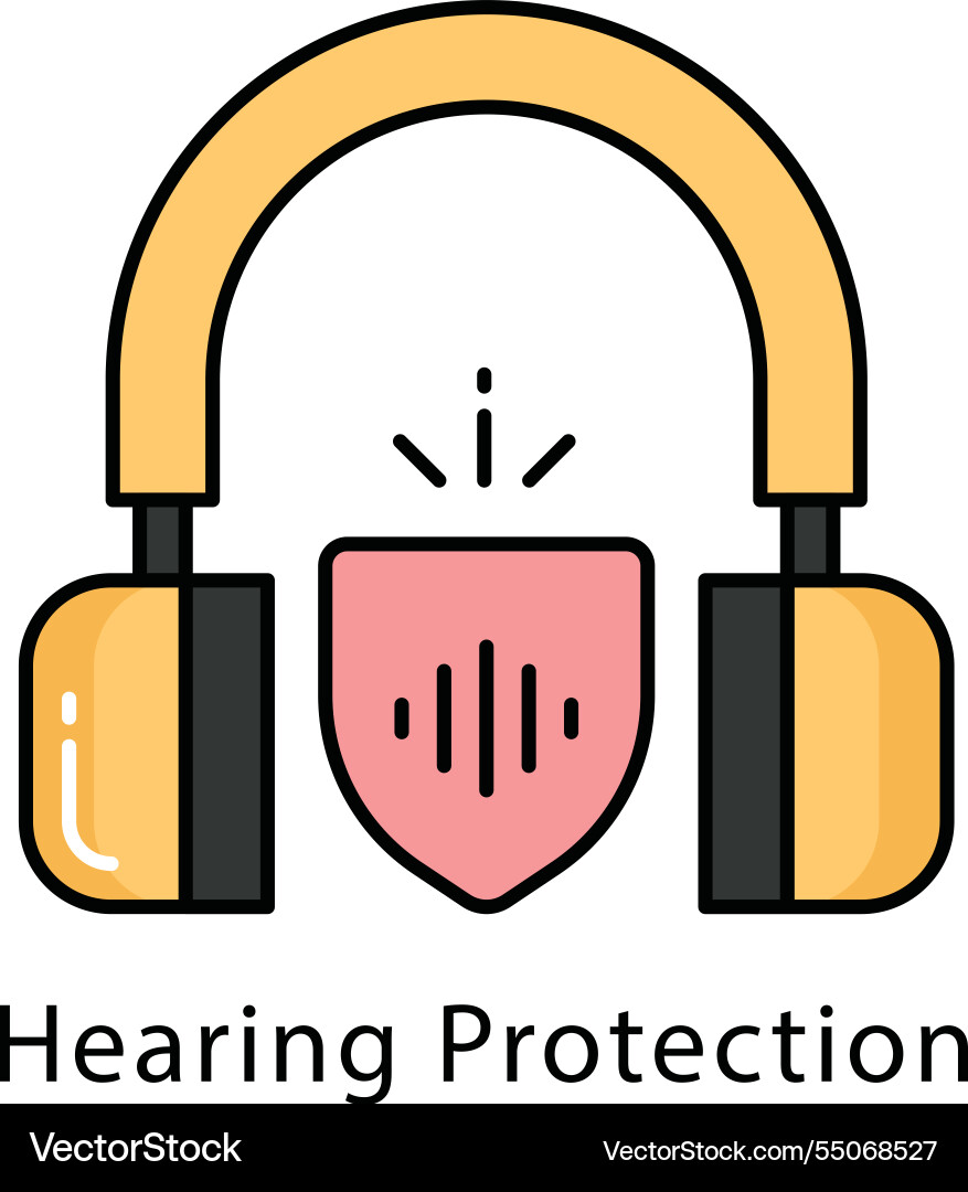 Hearing protection filled Royalty Free Vector Image