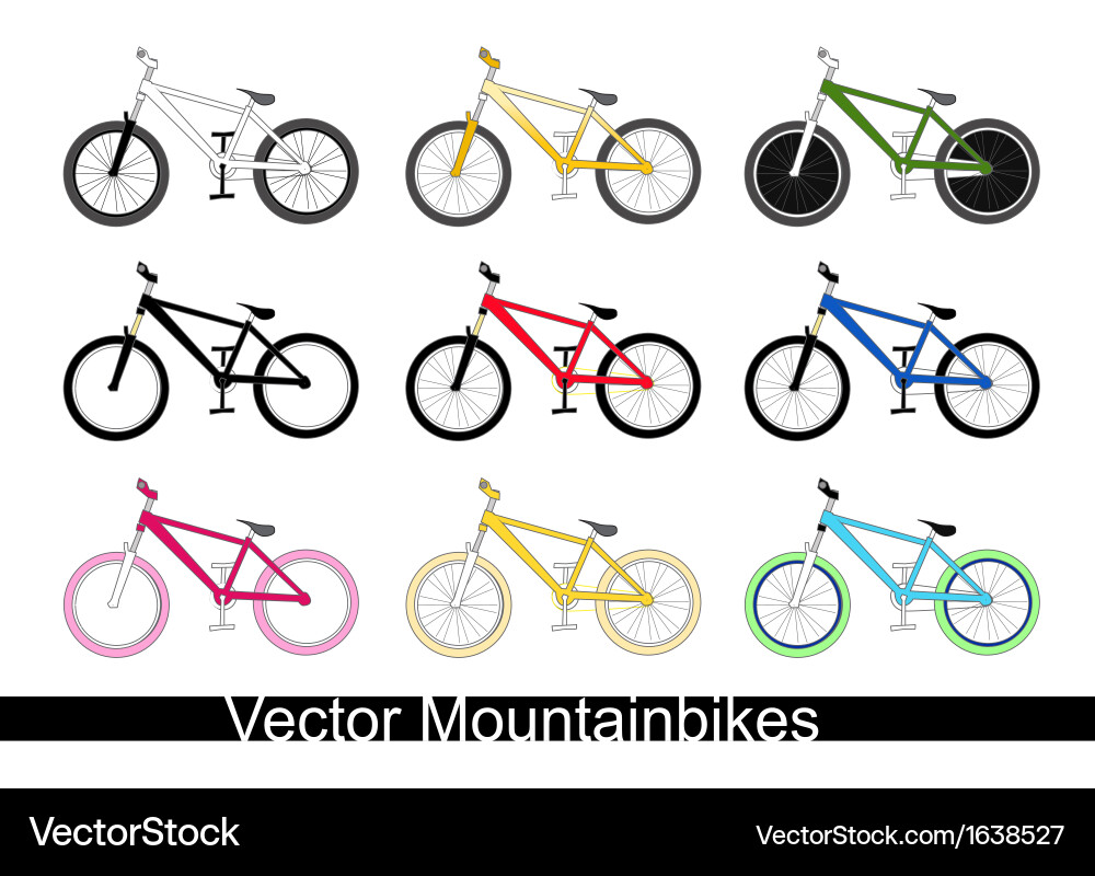 Mountain bikes Royalty Free Vector Image - VectorStock