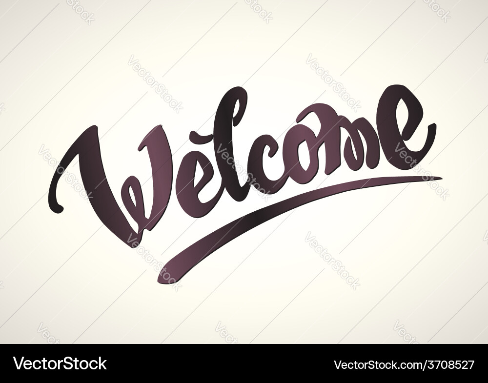 Welcome hand drawn lettering Royalty Free Vector Image
