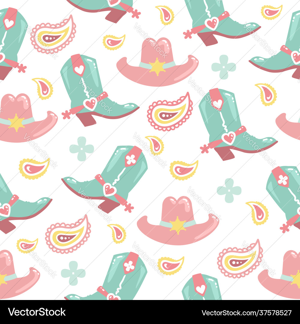 Western Cowboy Pattern Royalty Free Vector Image