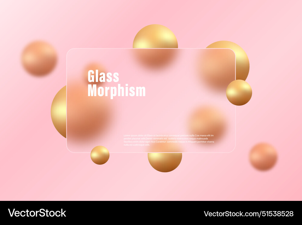 Abstract glass morphism background landing page Vector Image
