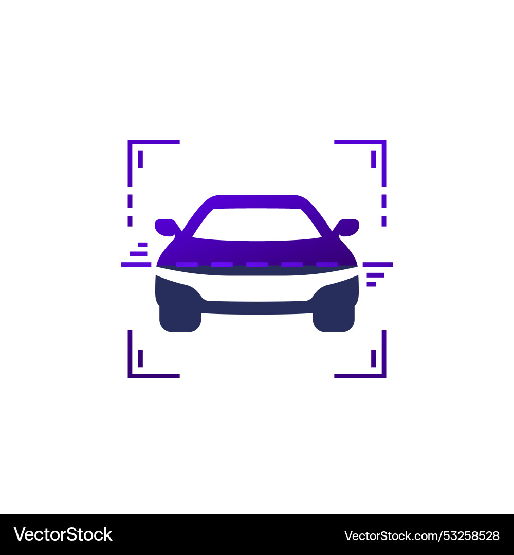 Car scanning icon on white Royalty Free Vector Image
