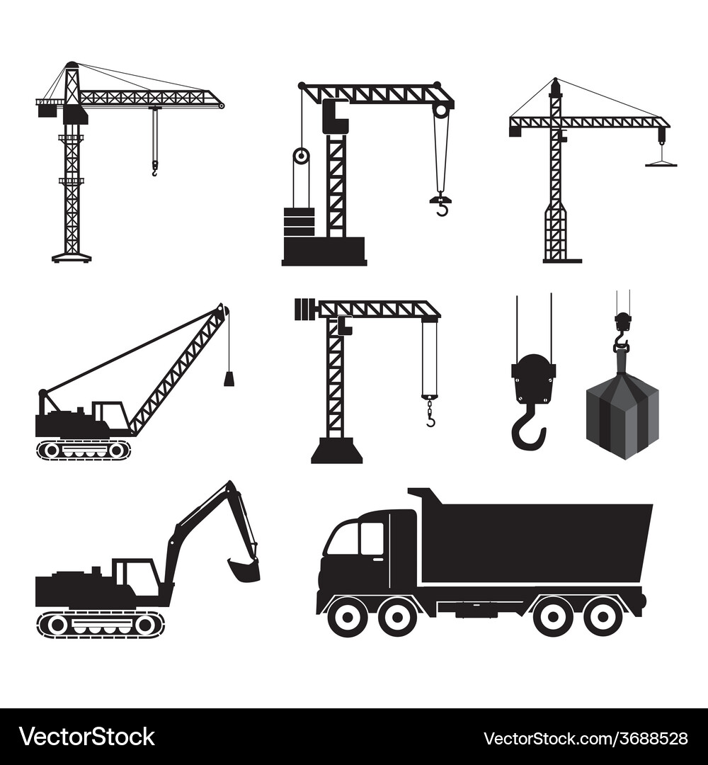 Construction Equipment Icons Royalty Free Vector Image
