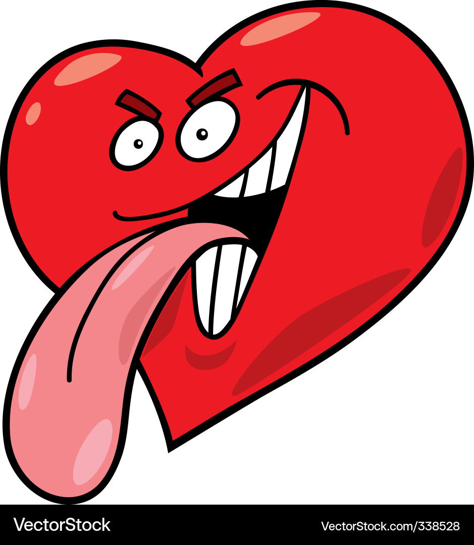 Evil Heart with Tongue Royalty Free Vector Image