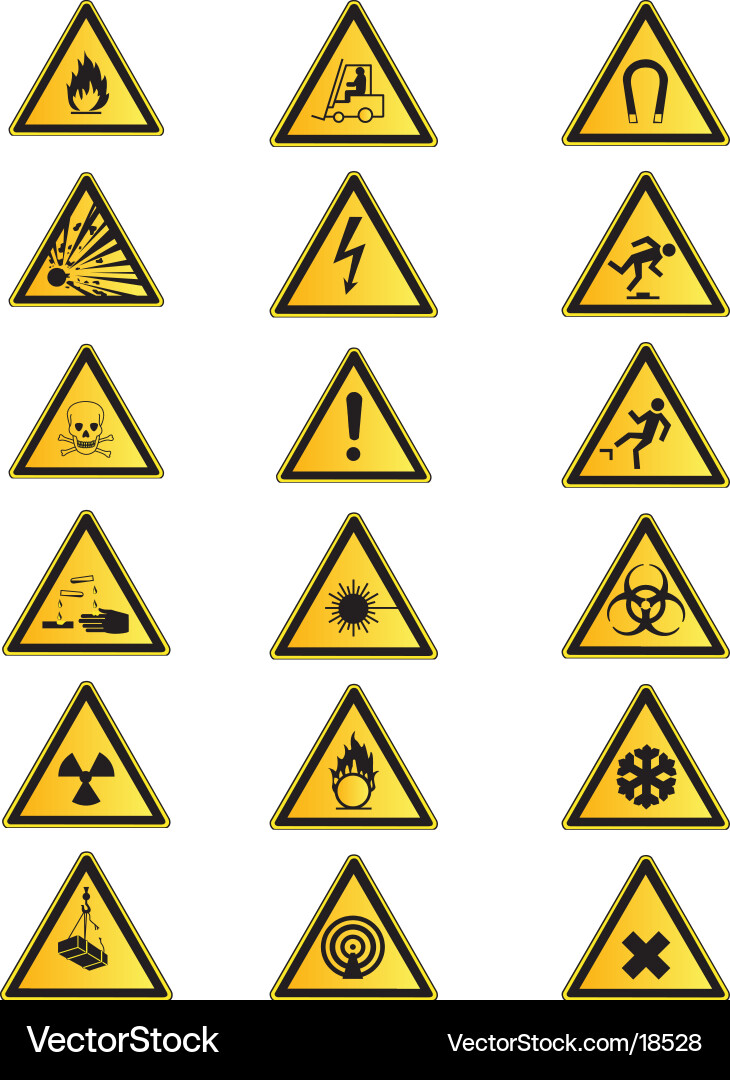 Health and safety signs collection Royalty Free Vector Image