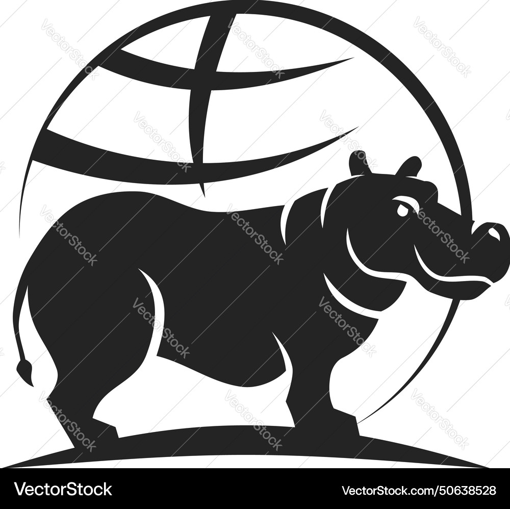 Hippo logo template isolated brand identity Vector Image