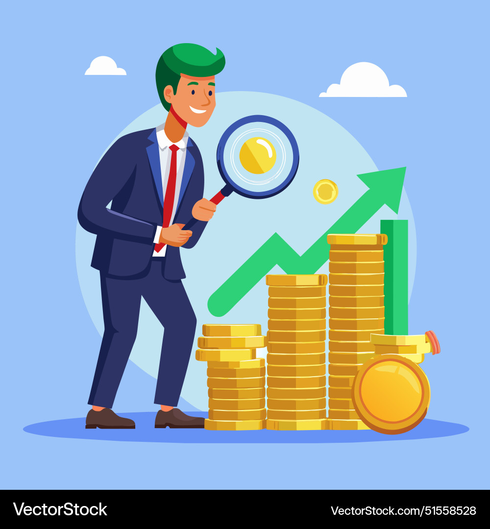 Investment or financial analysis wealth Royalty Free Vector