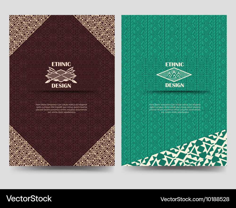 Native american borders flyer template Royalty Free Vector