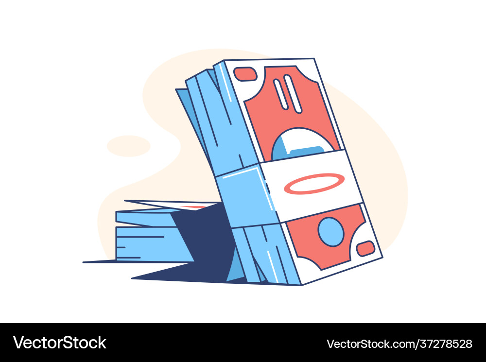 Pack money banknotes Royalty Free Vector Image