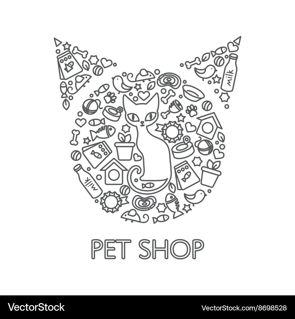 Pets shop poster Royalty Free Vector Image - VectorStock