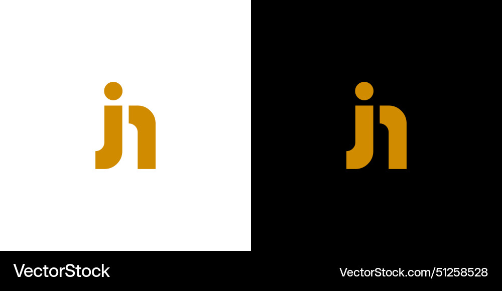 Simple and unique jn logo design Royalty Free Vector Image