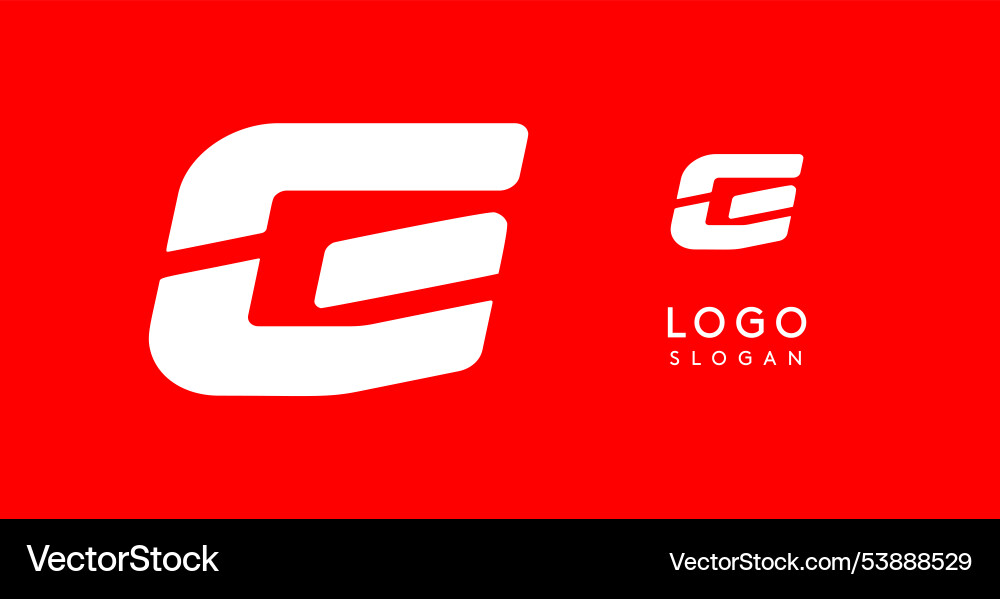 Bold angular letter g geometric cutouts Royalty Free Vector