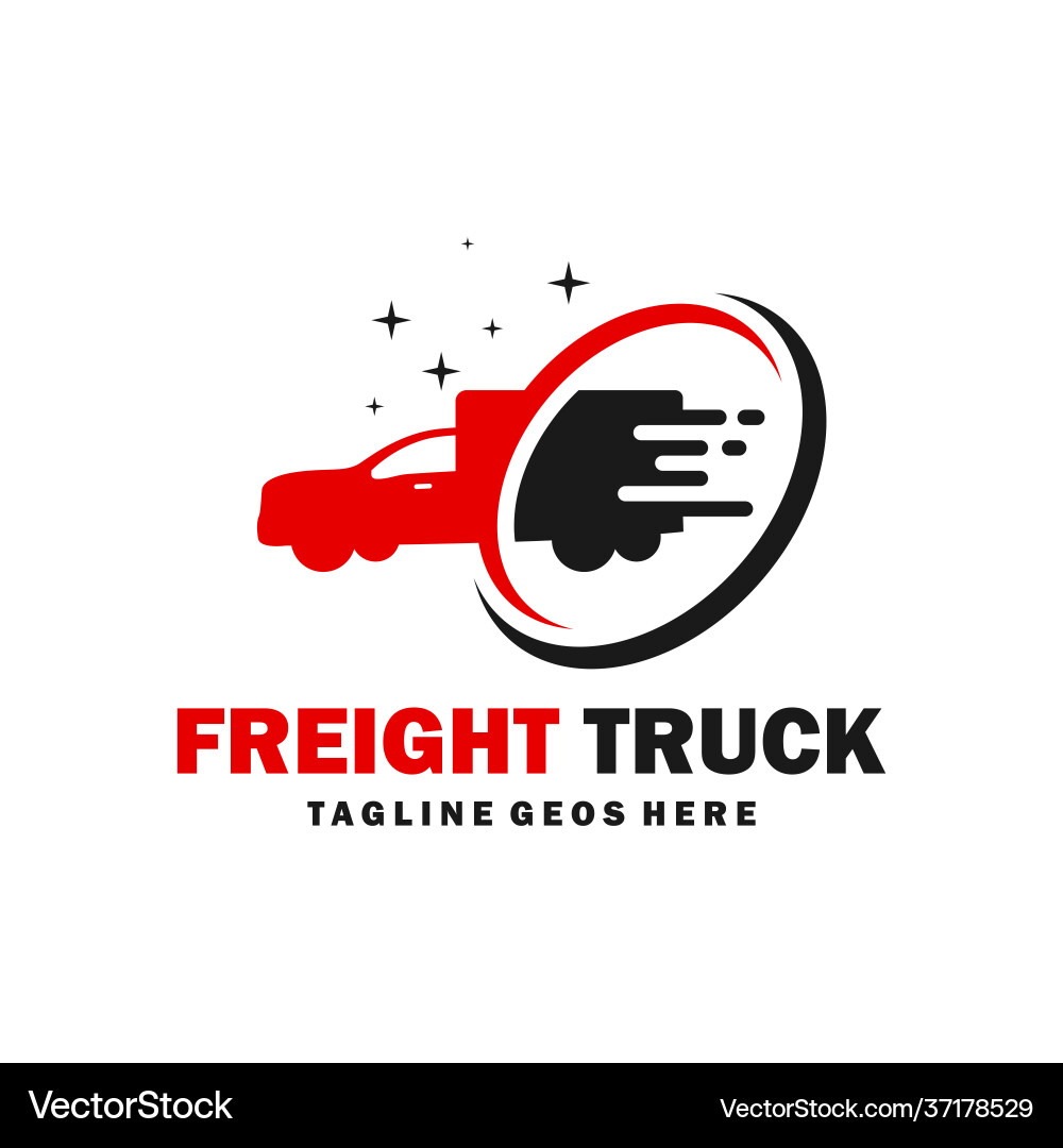 Fast transport truck logo Royalty Free Vector Image