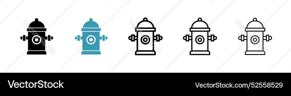 Fire hydrant icon set on white background Vector Image