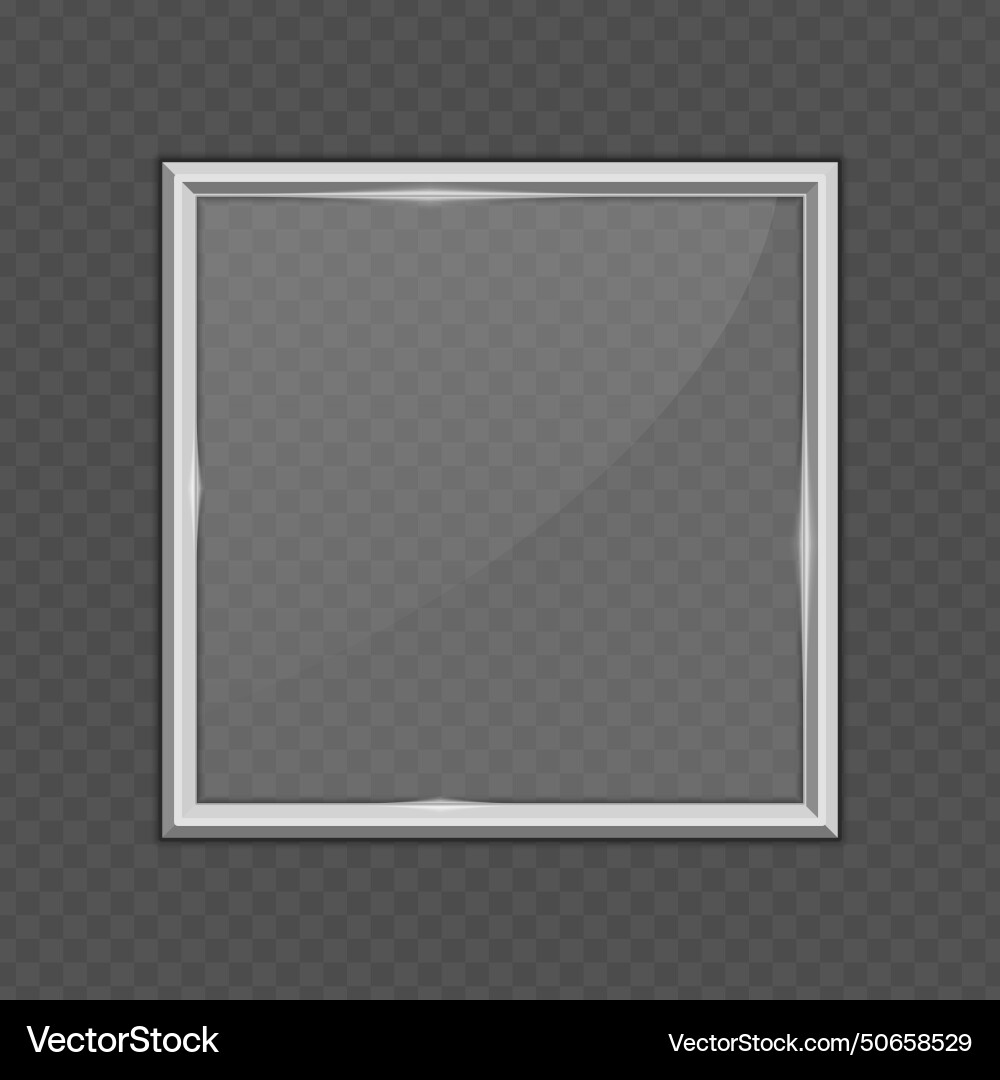 Glass frame isolated on transparent background Vector Image