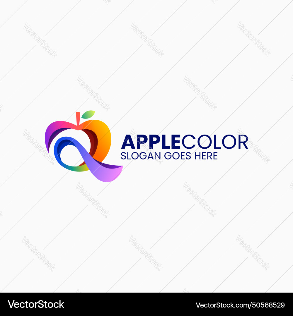 Logo apple gradient colorful style Royalty Free Vector Image