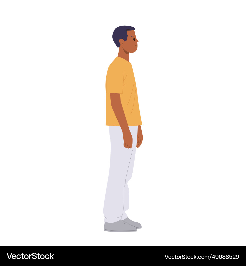 Man cartoon character standing waiting something Vector Image