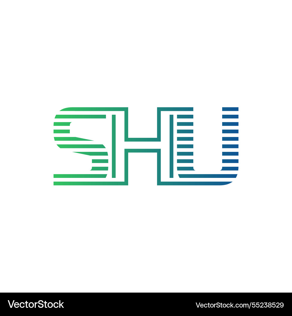 Modern shu logo design letter minimalist Vector Image