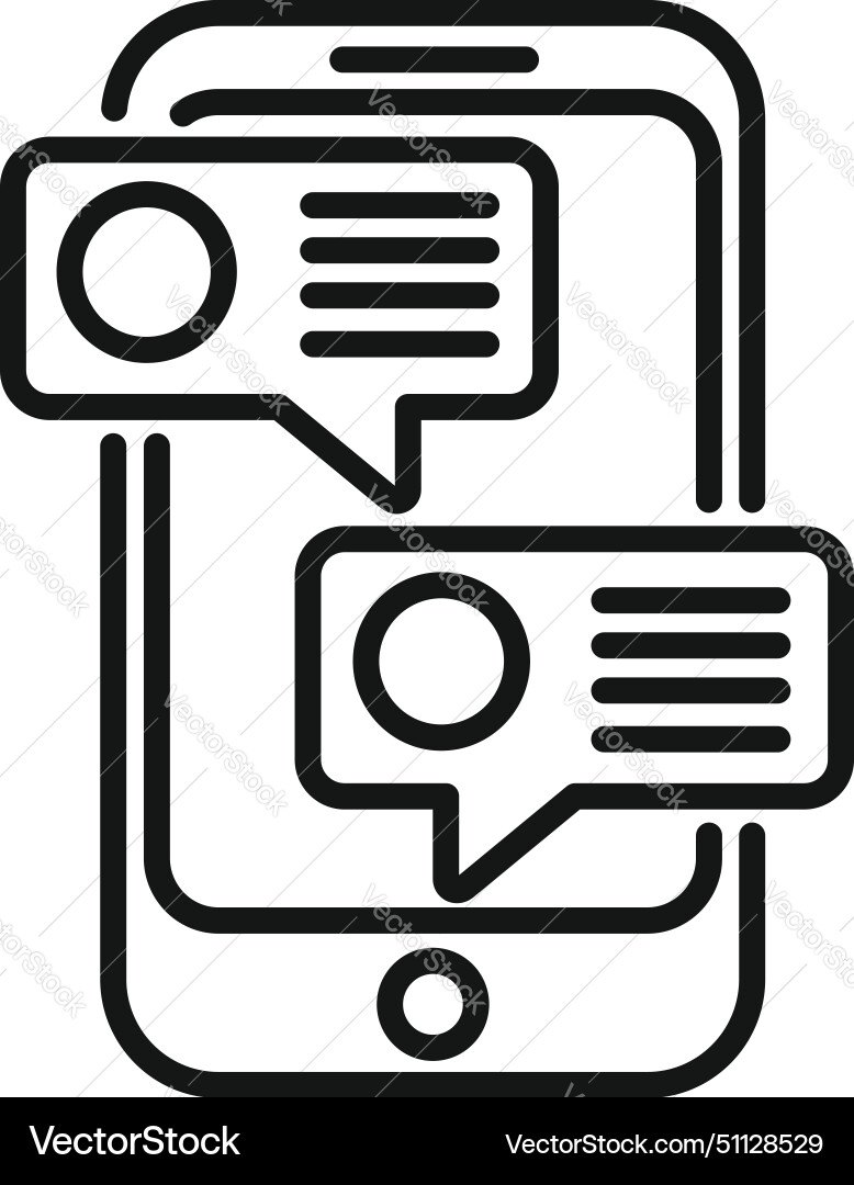 Phone support chat icon outline online Royalty Free Vector