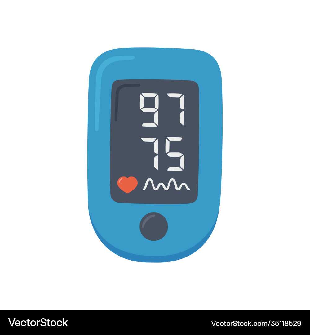 Pulse oximeter with normal value digital device Vector Image