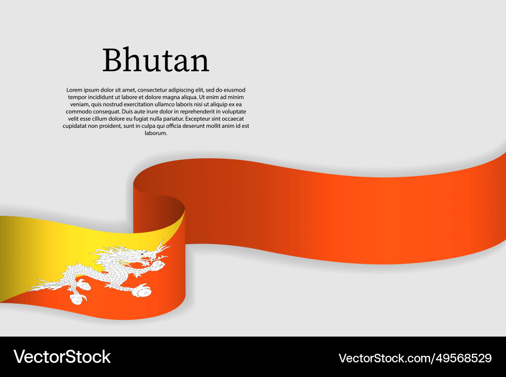 Ribbon flag of bhutan celebration background Vector Image