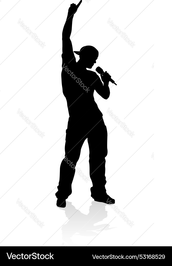 Singer pop country or rock star silhouette Vector Image