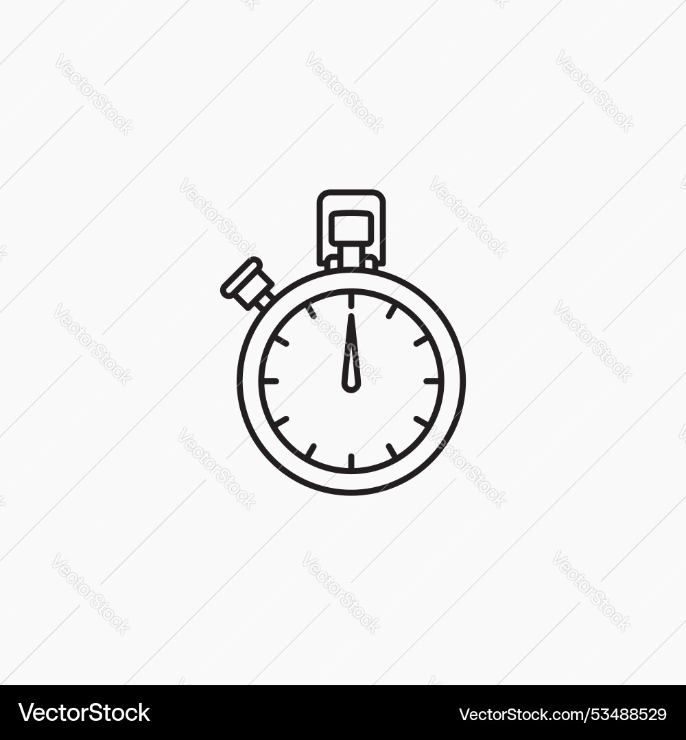 Stopwatchline in thin line black color flat Vector Image