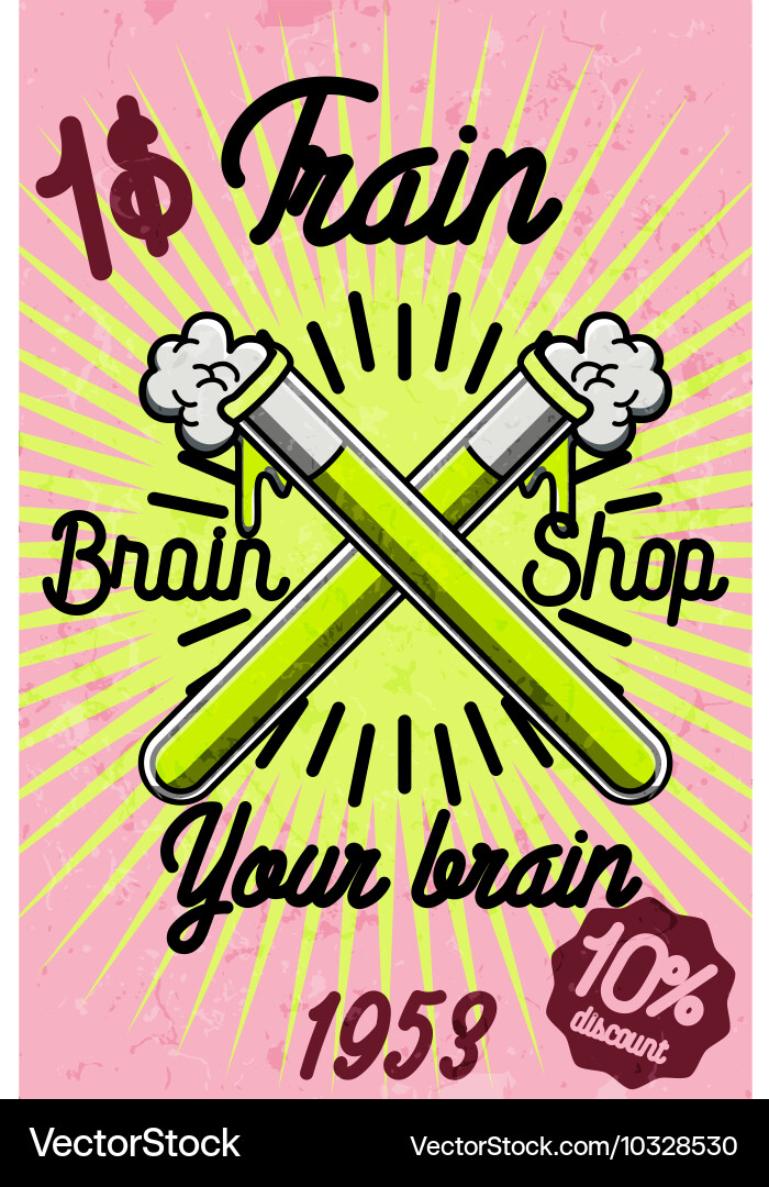 Brain shop banner Royalty Free Vector Image - VectorStock