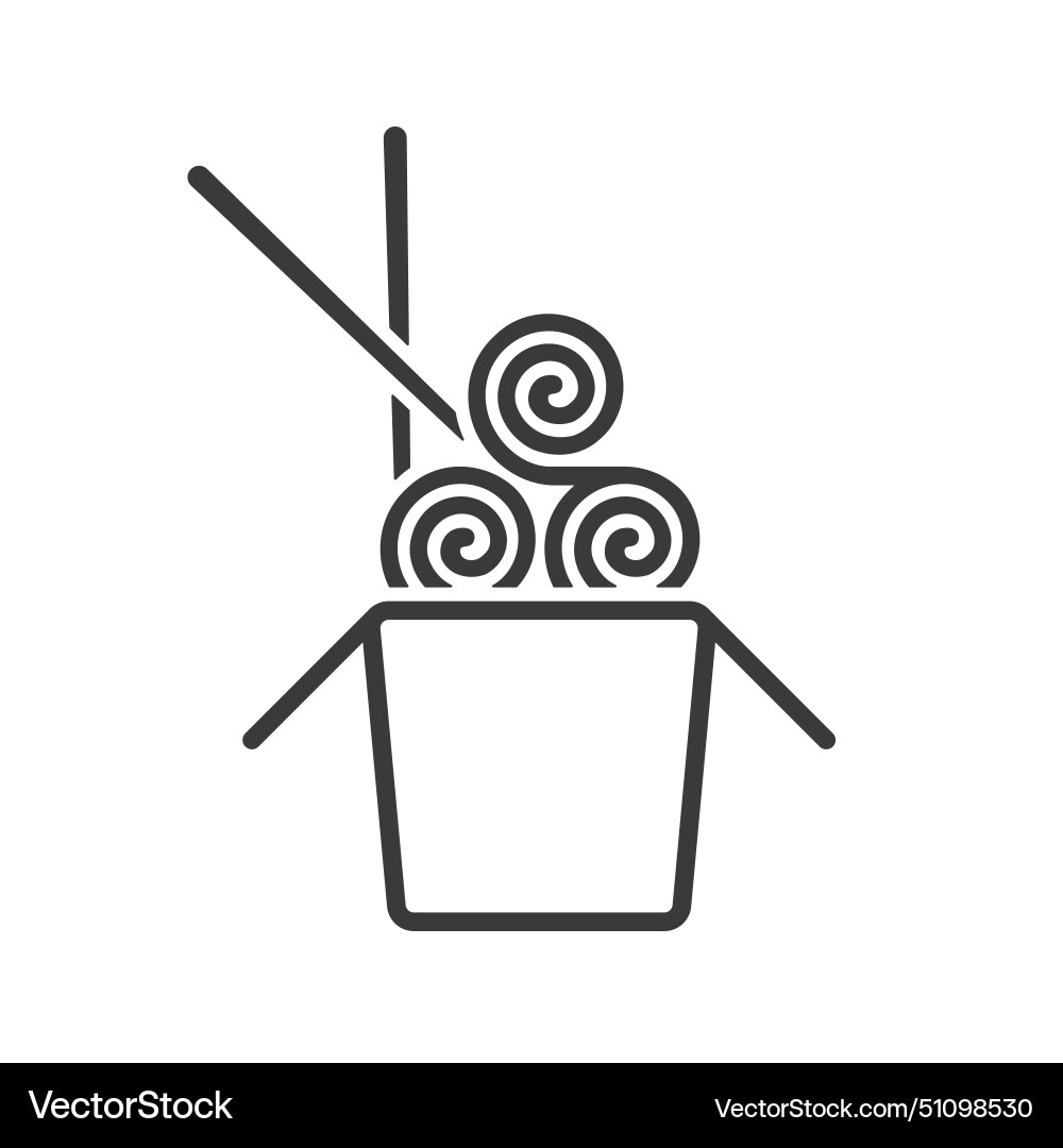 Chinese fast food line icon Royalty Free Vector Image
