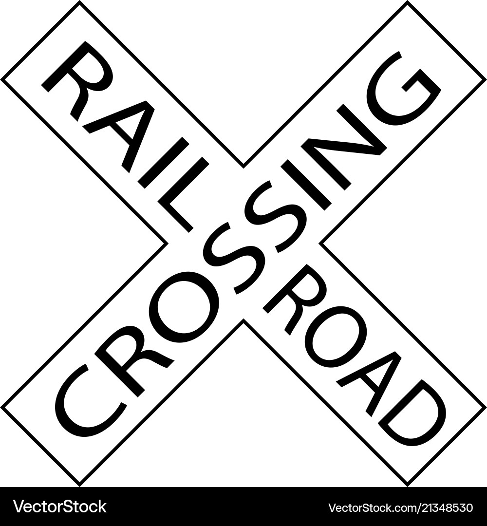 Crossbuck Railroad Sign Royalty Free Vector Image