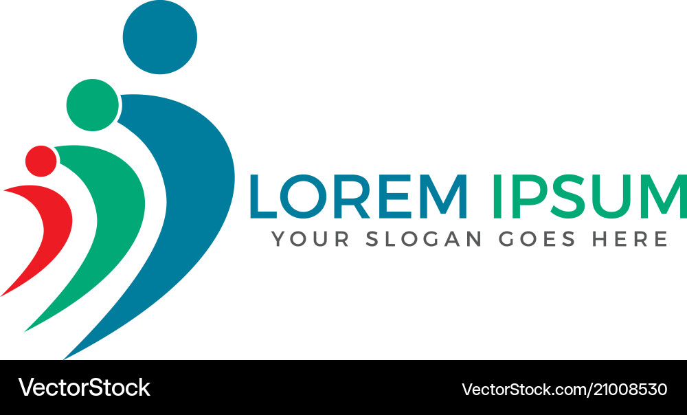 Group of three people logo Royalty Free Vector Image