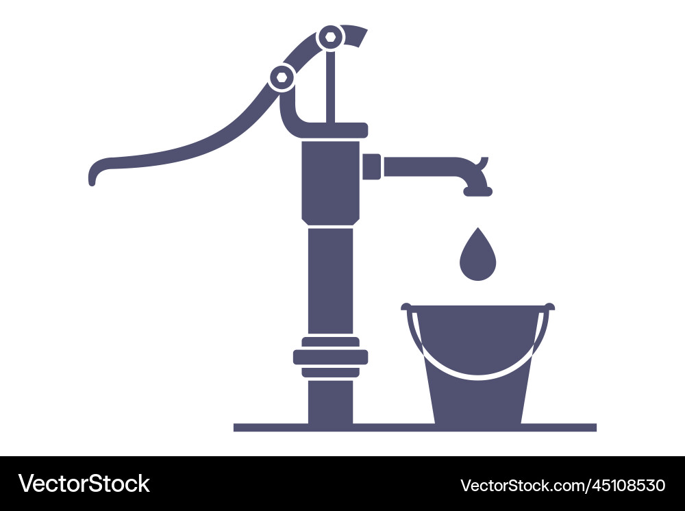 Hand pump black icon for extracting water Vector Image