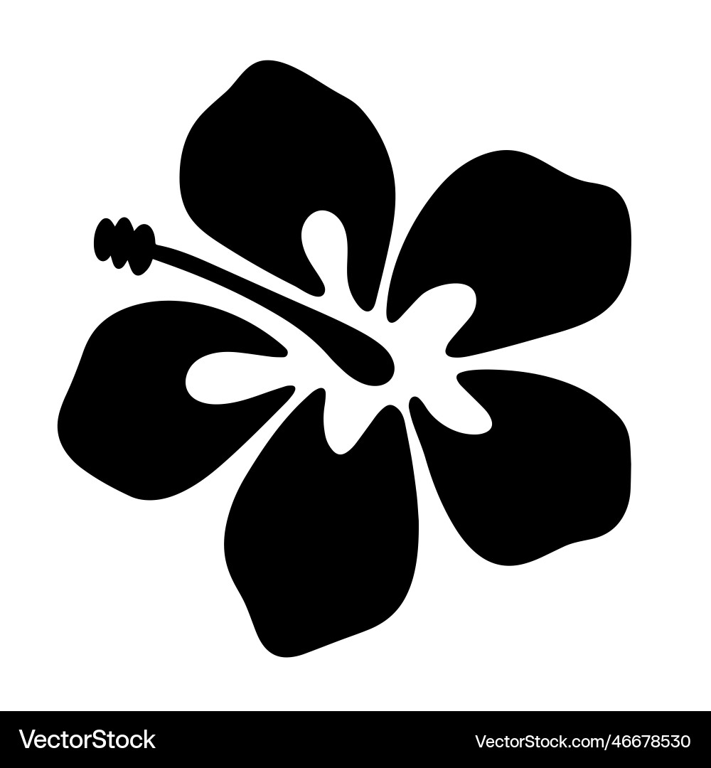 Hibiscus hand drawn icon isolated on white Vector Image