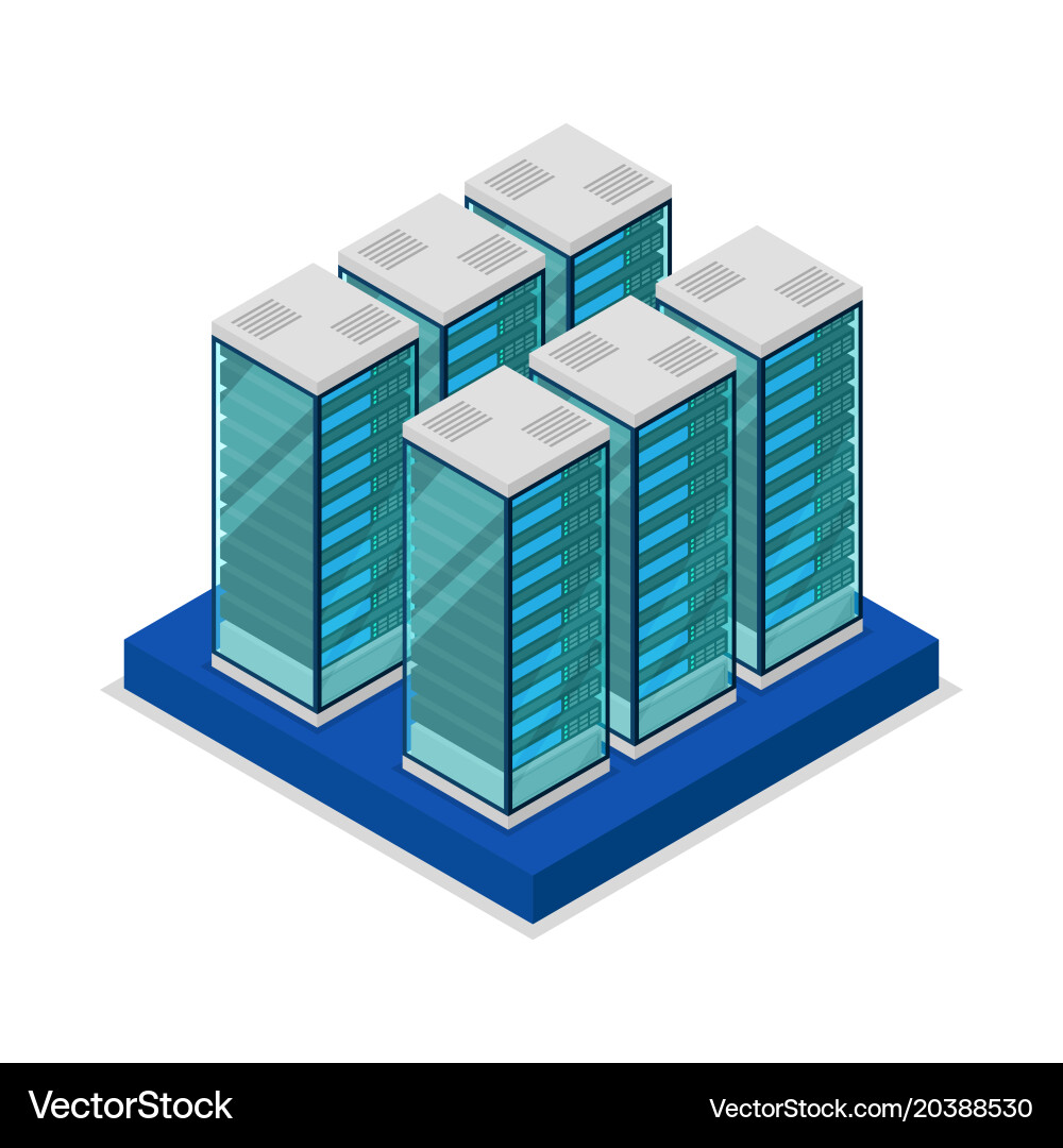Isometric Server Farm Icon Royalty Free Vector Image