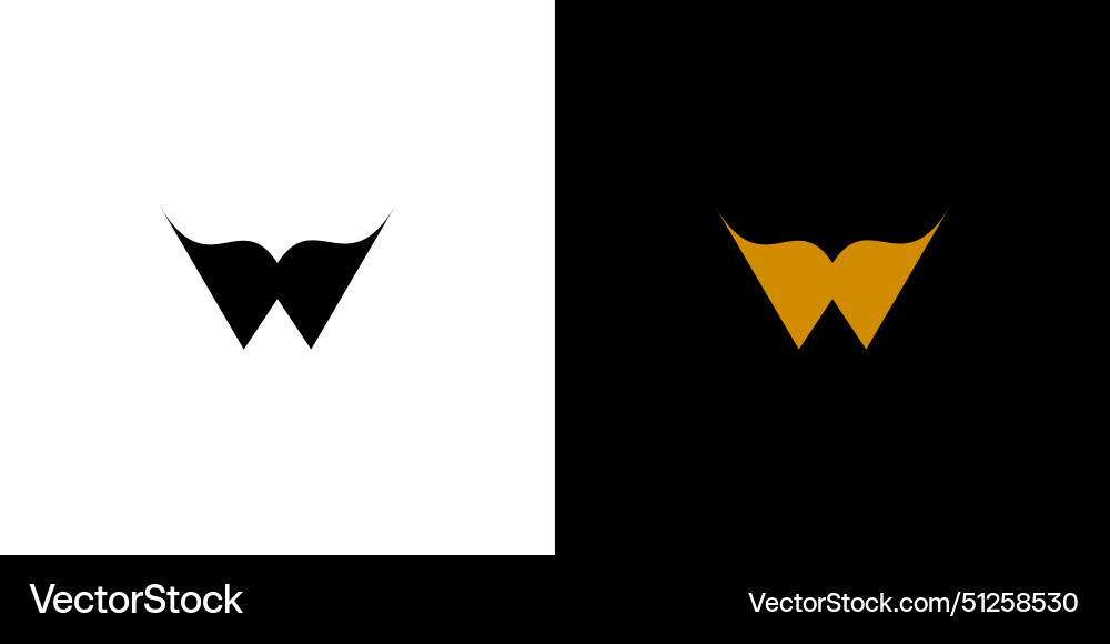 Simple and unique w letter initial logo design Vector Image