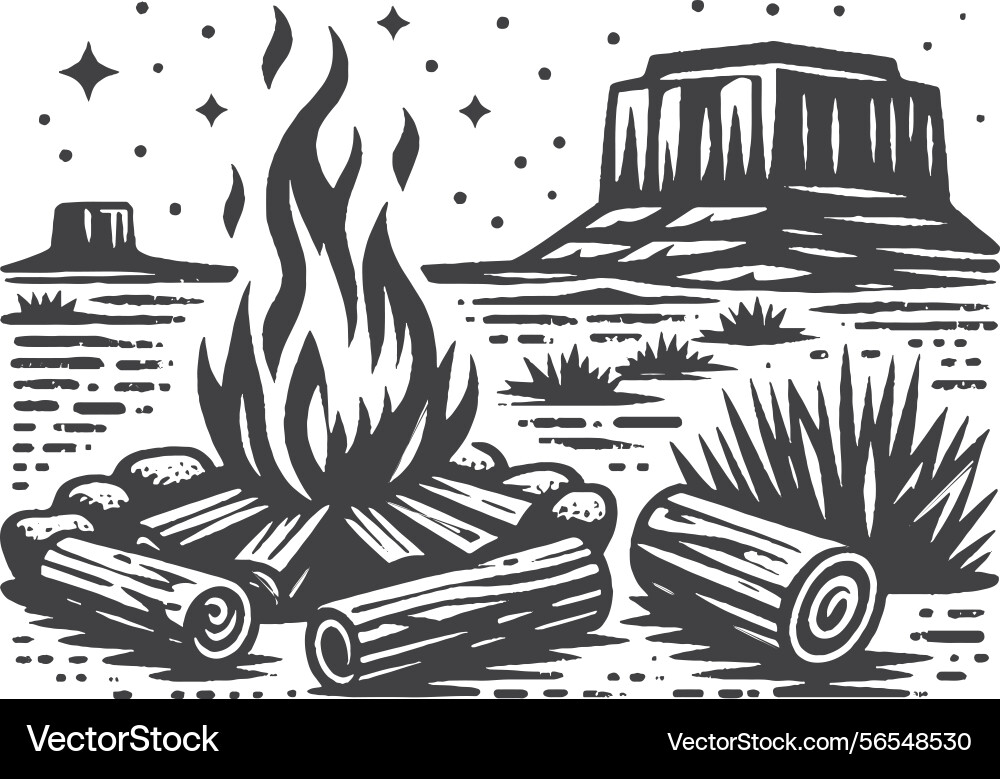 Simple campfire design vintage logo retro Vector Image