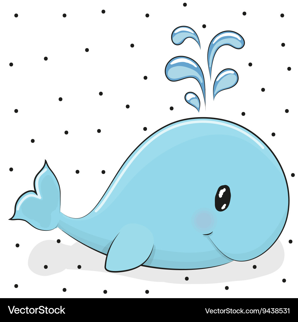 Adorable Blue Whale Royalty Free Vector Image - VectorStock