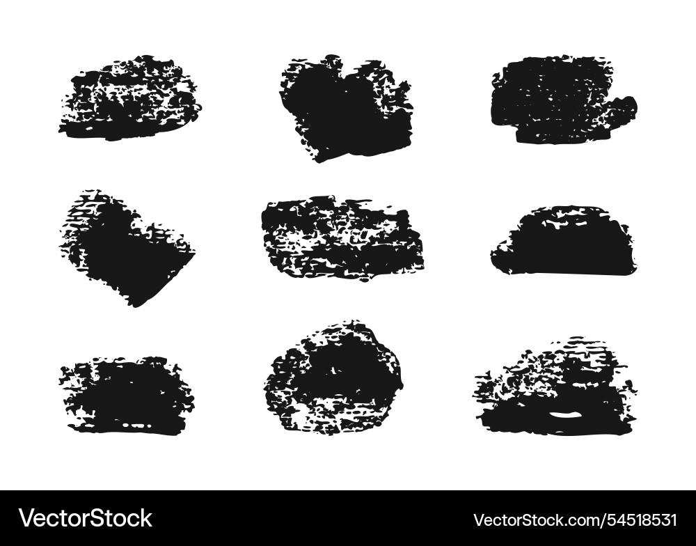 Black paint brush splash grunge text boxes Vector Image