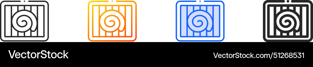 Boerewors iconthin linear gradient blue stroke Vector Image