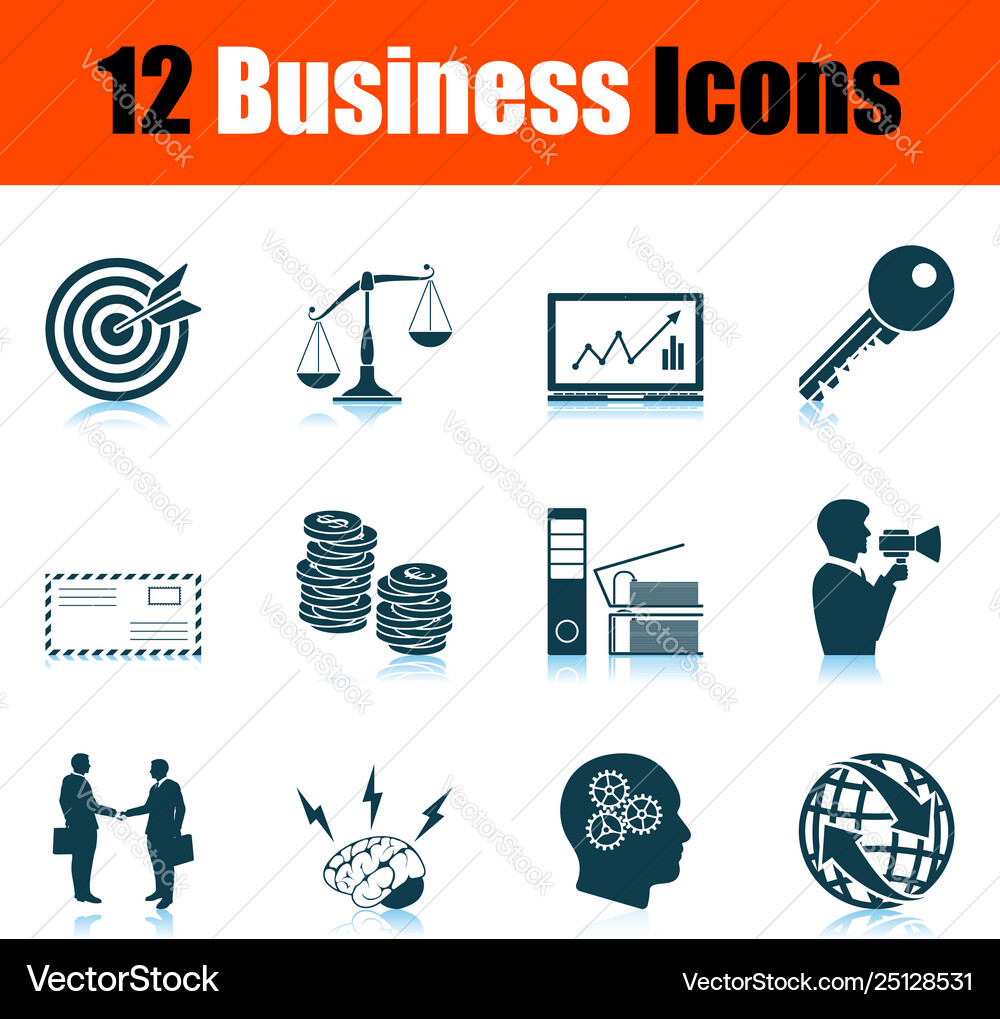 Business icon set Royalty Free Vector Image - VectorStock