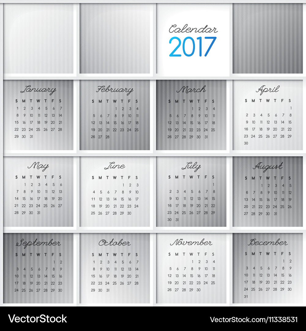 Calendar grid Royalty Free Vector Image - VectorStock