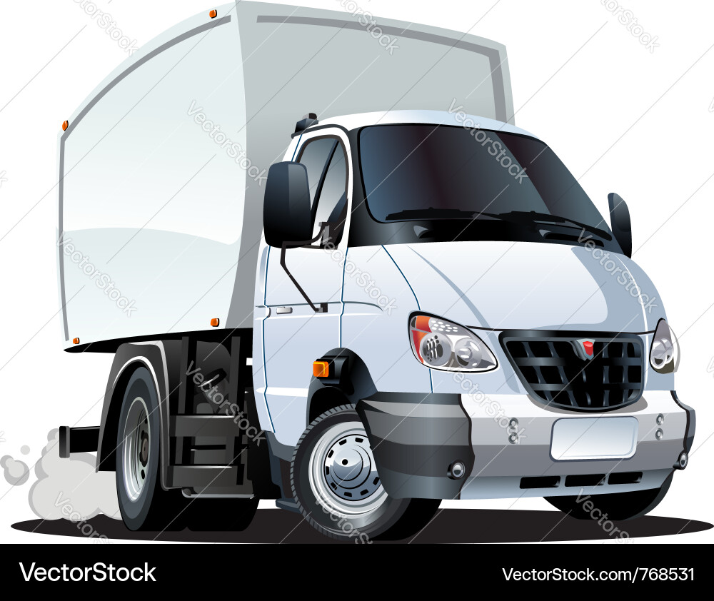Cartoon delivery truck Royalty Free Vector Image