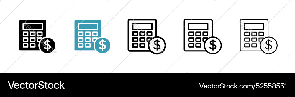 Fiscal year icon set on white background Vector Image