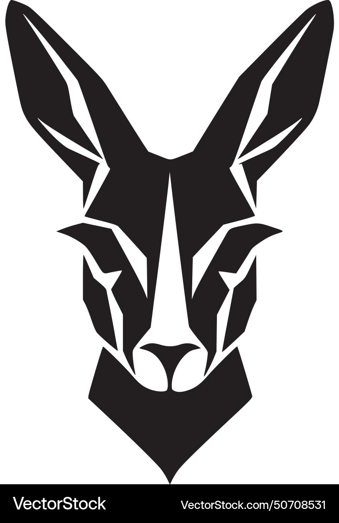 Kangaroo - black and white isolated icon Vector Image