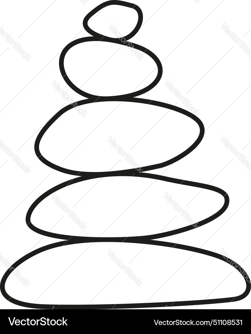 Outline balance pebble stone silhouette Royalty Free Vector